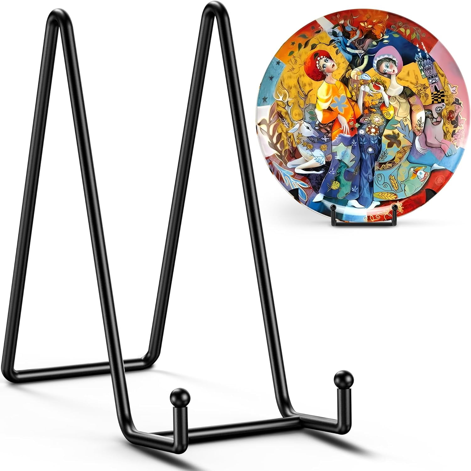 4 Pack 10 Inch Large Plate Stands for Display - Metal Plate Holder ...