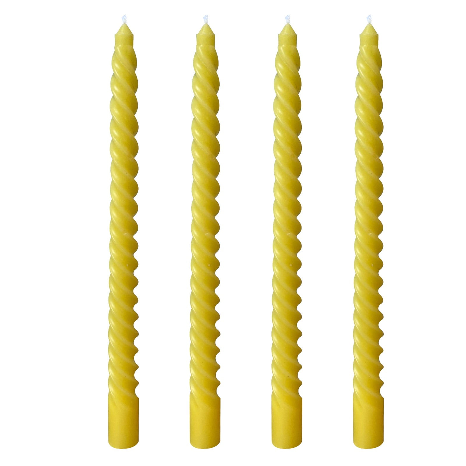 4 Pack 10 Inch Yellow Spiral Taper Candles for Summer Spring Home ...