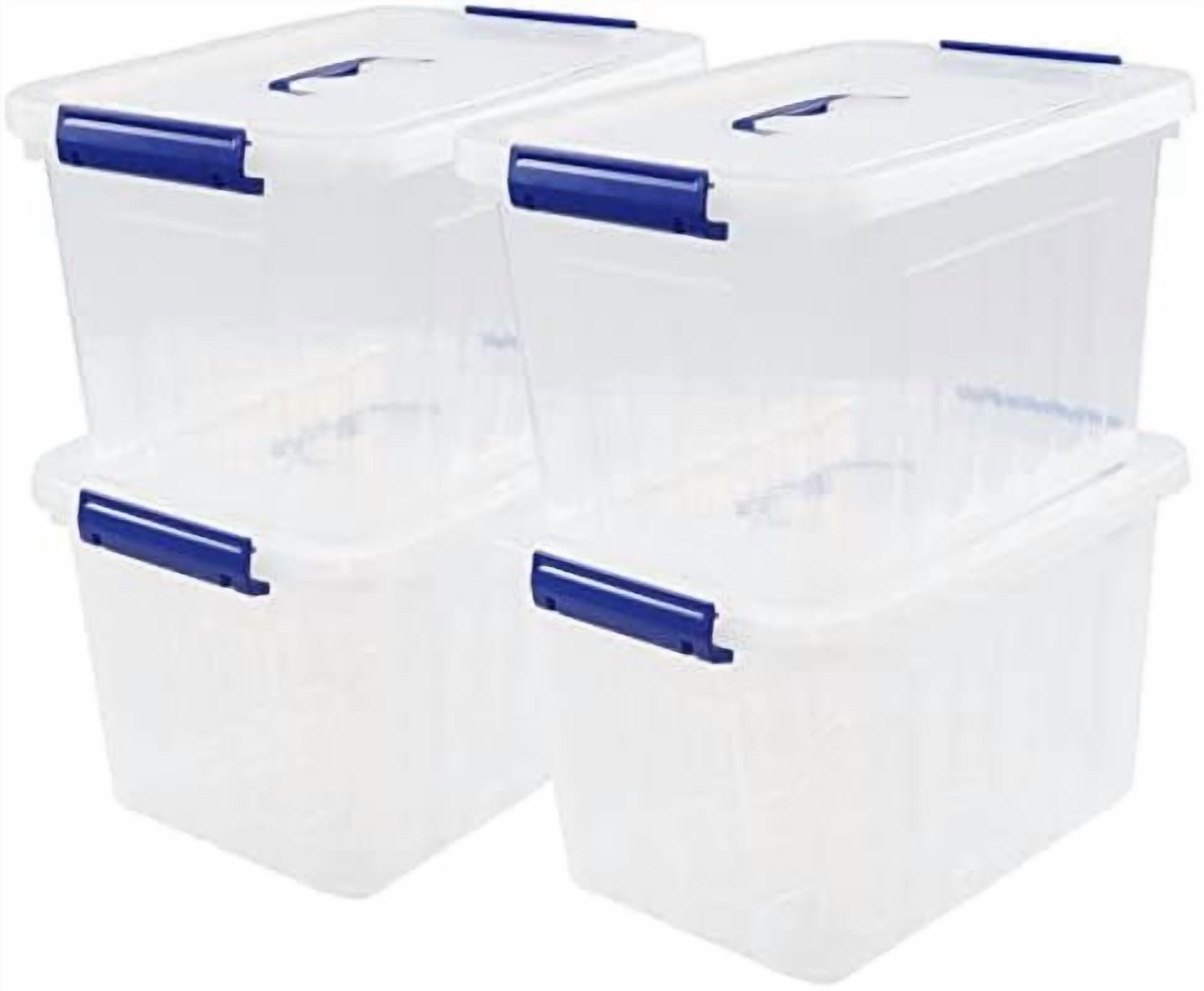 4-Pack 10 L Plastic Storage Box, Clear Storage Box with Lid - Walmart.com