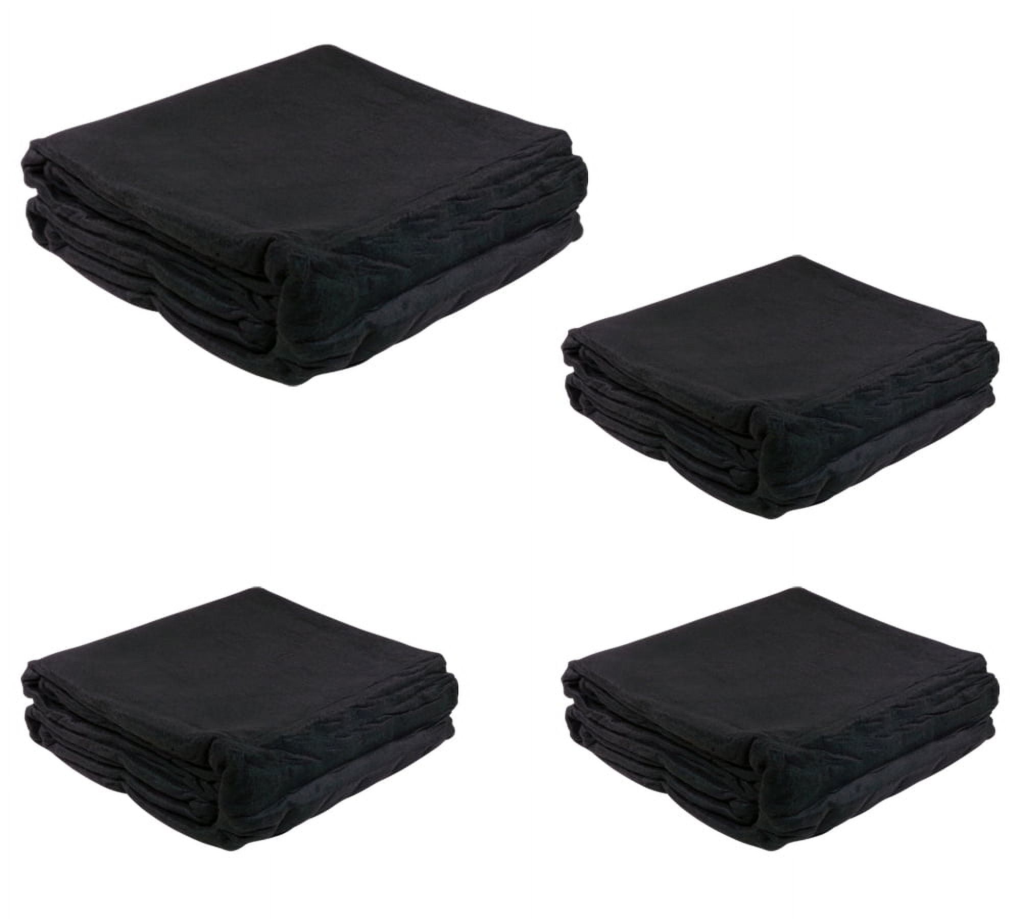 4 Pack 10'x13' Black Pre Tarp Blanket with Grommets for Tarp & Cargo ...
