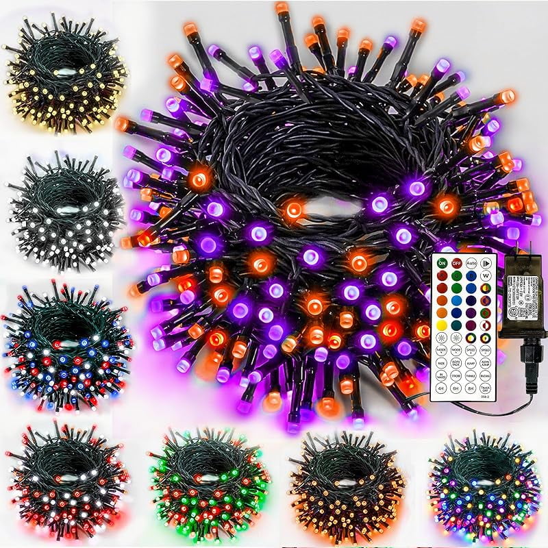 4 Pack 100 LED Fairy Lights Battery Operated with Remote, 33FT ...