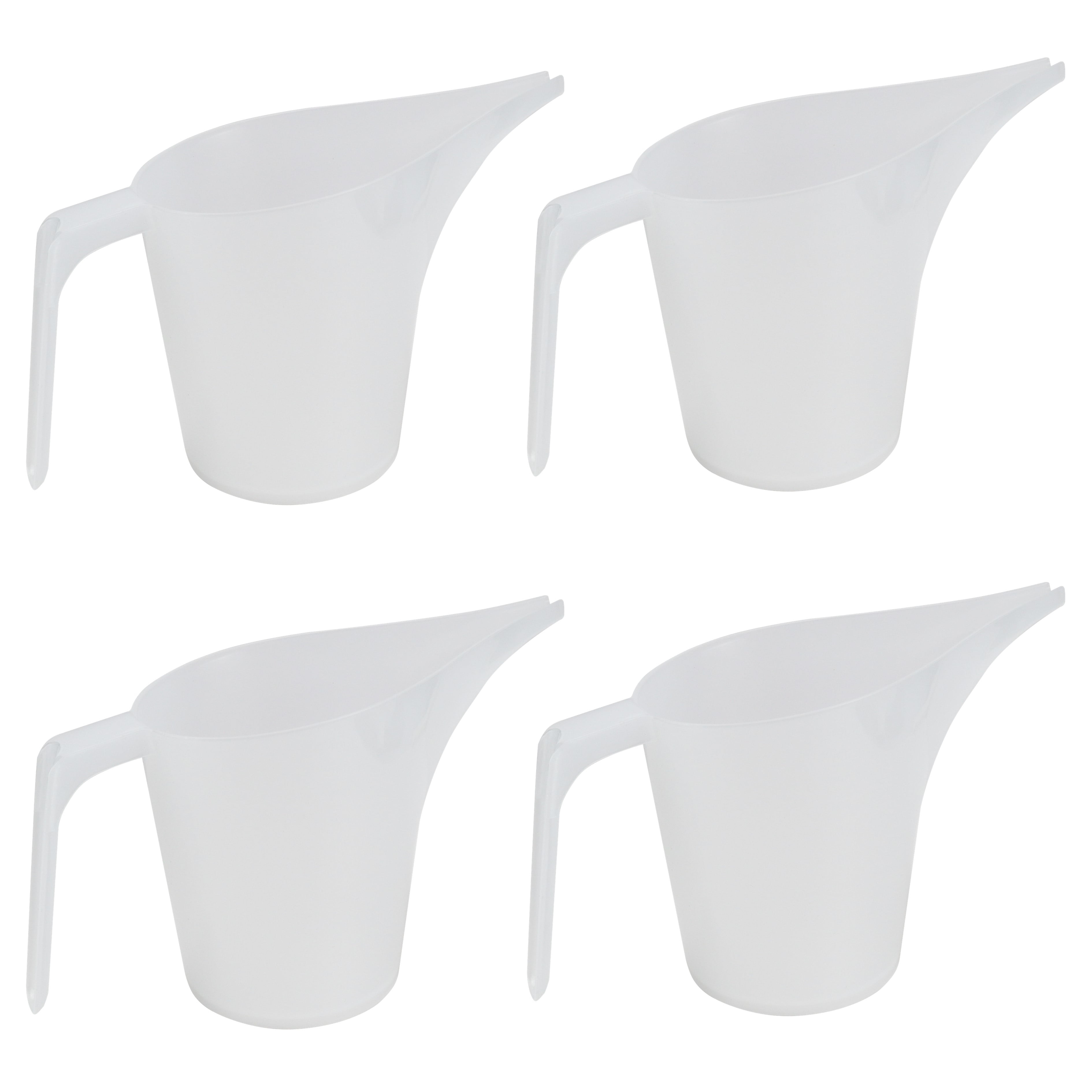 4 Pack 1000ml Plastic Funnel Pitcher Measuring Cup with Long Spout for ...