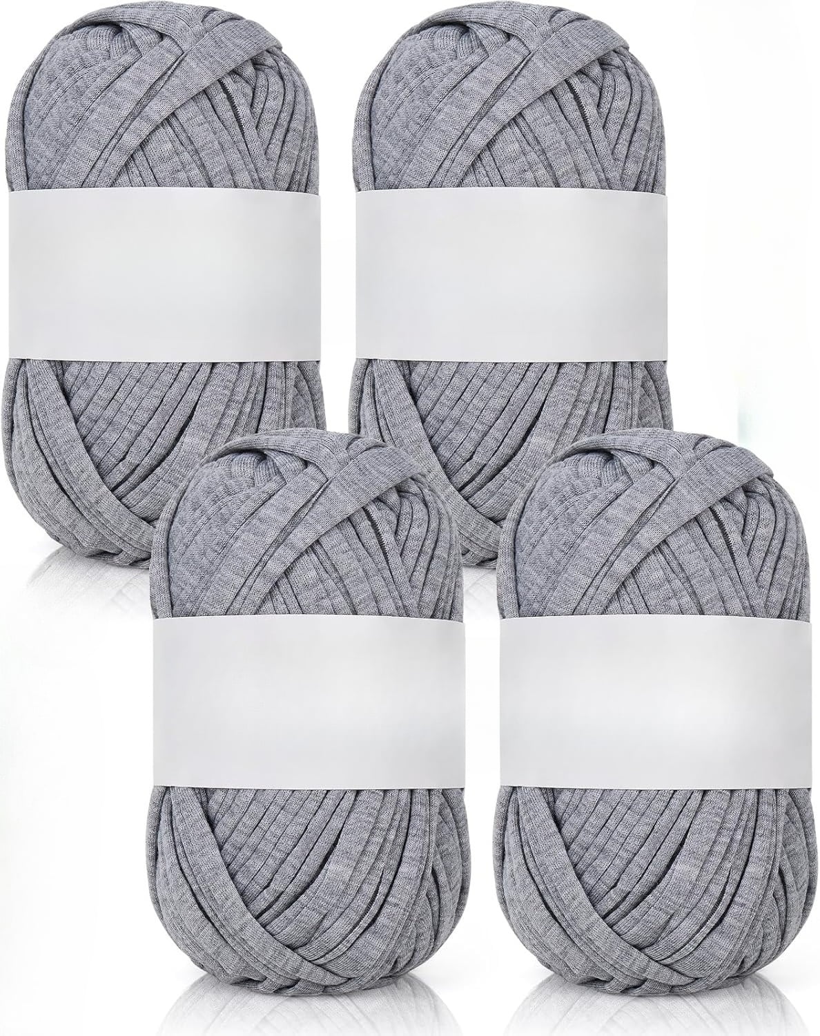 4 Pack 100g T Shirt Fabric Yarn Kit for DIY Hand Knitting, 130 Yds ...