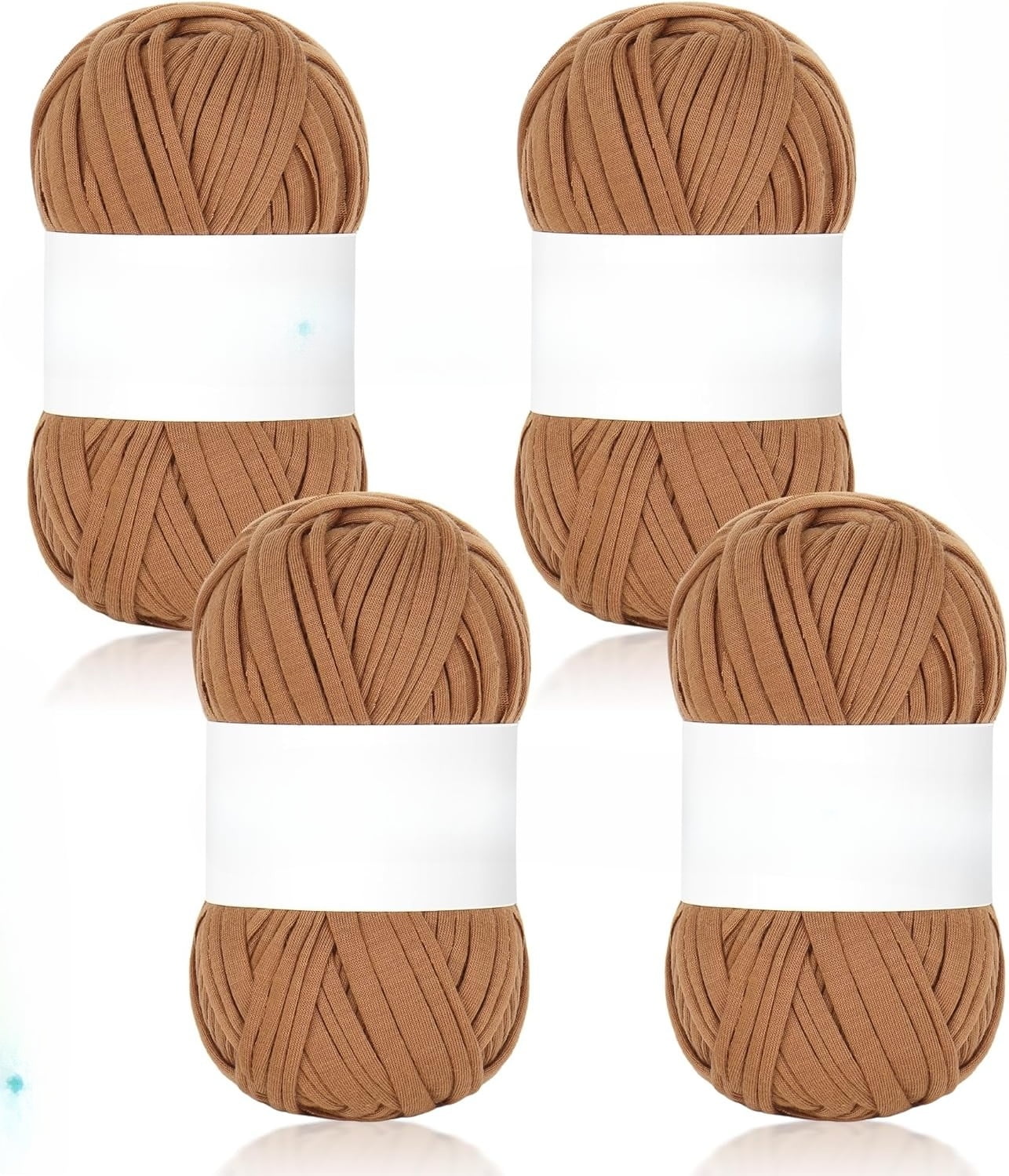 4 Pack 100g T Shirt Fabric Yarn Kit for DIY Hand Knitting, 130 Yds ...