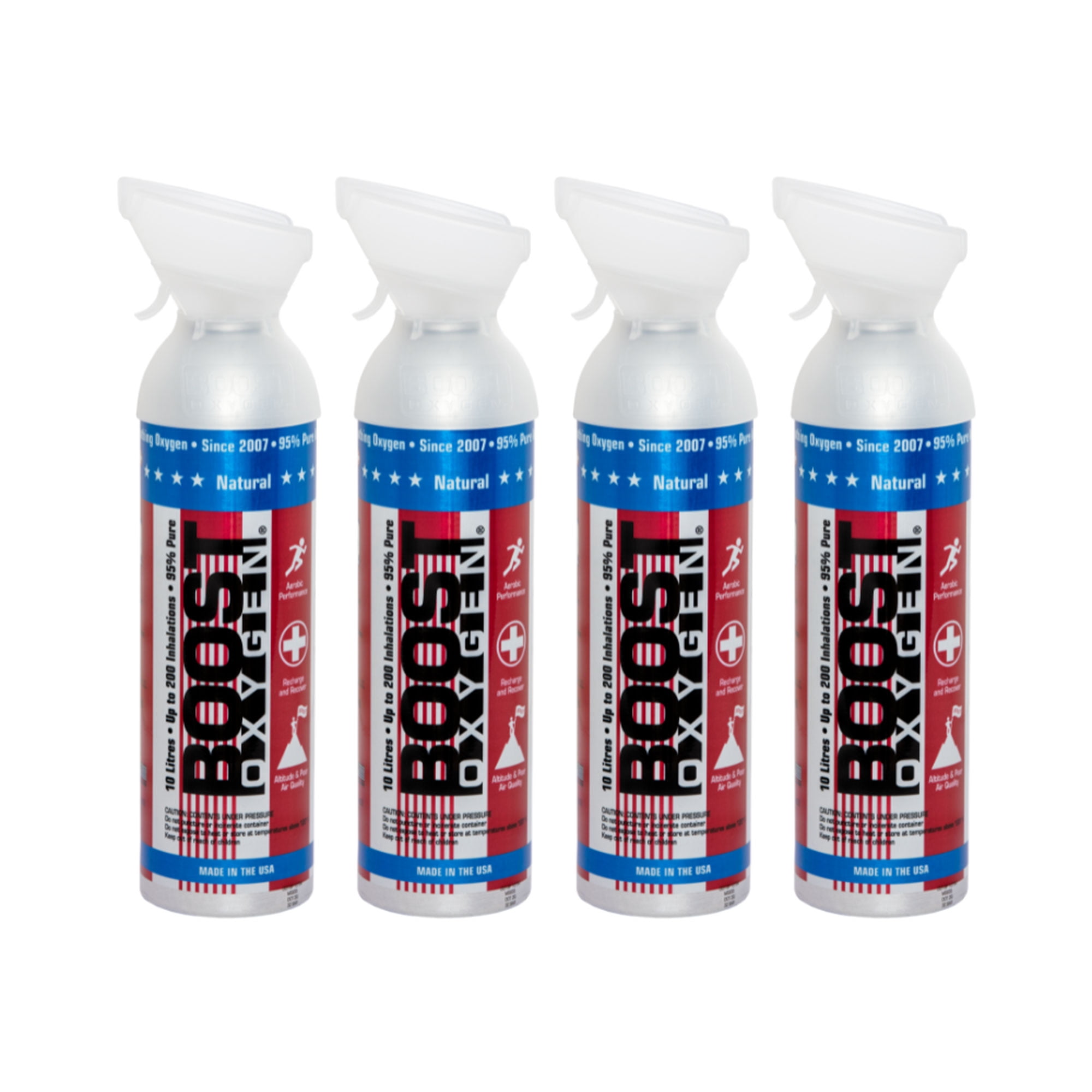 Boost Oxygen 4 Pack 10L Canned Oxygen, Portable Breathing Support for ...