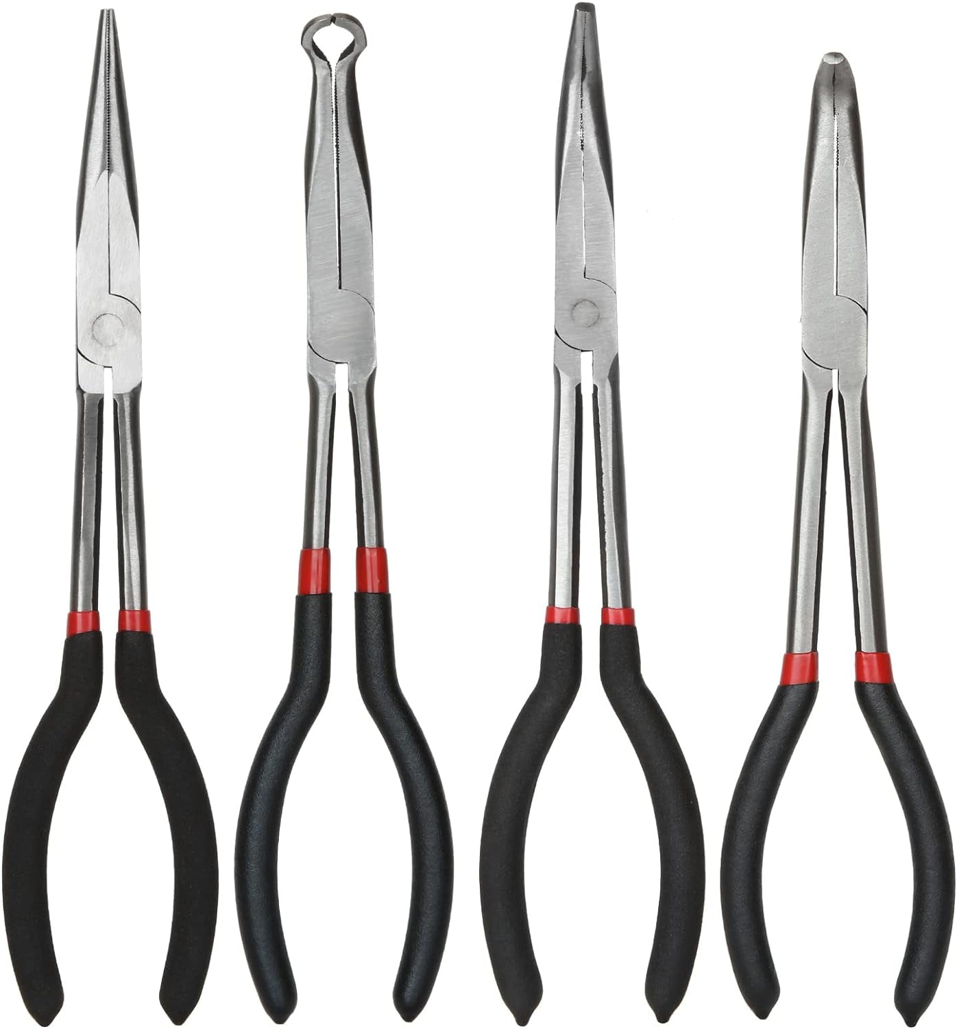 4 Pack 11" Long Nose Pliers Set with Portable Bag,Insulated Grip ...