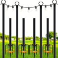 4 Pack 11ft Outdoor String Lights, Waterproof Rigid Metal Outdoor Pole ...