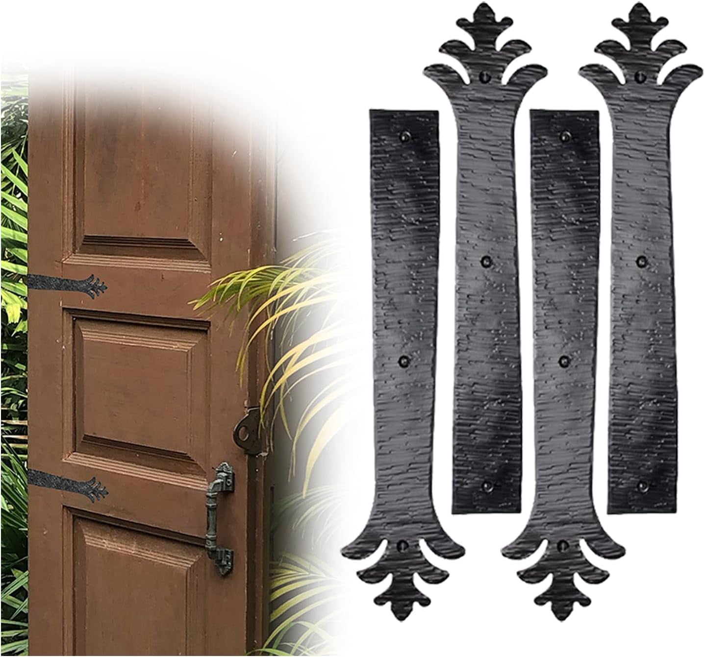 4 Pack 12" Black Faux Strap Hinges - Decorative Dummy Faux Hinge ...