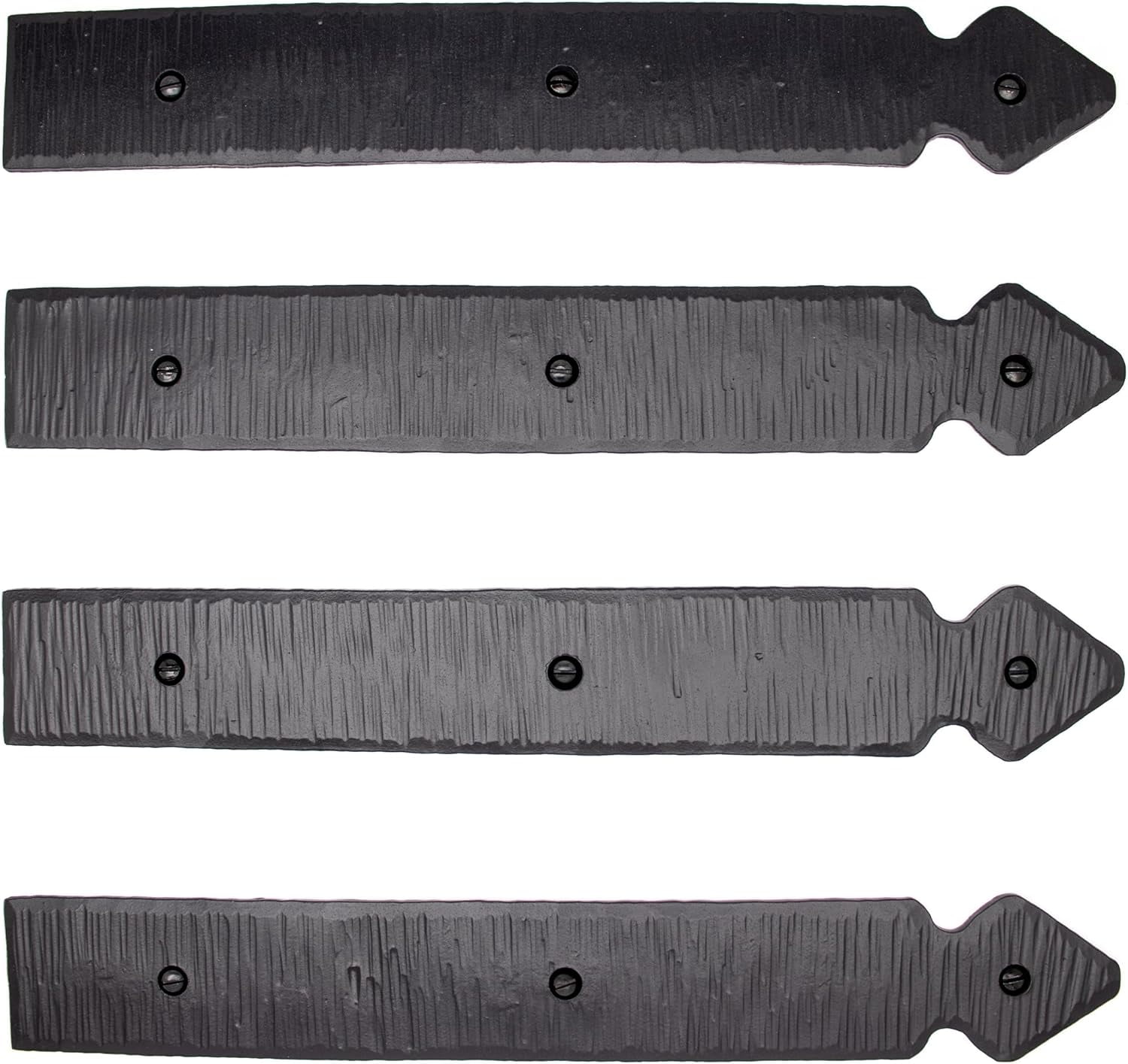4 Pack 12" Black Faux Strap Hinges - Decorative Dummy Faux Hinge ...