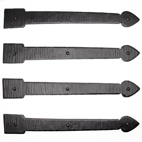 4 Pack 12" Black Faux Strap Hinges - Decorative Dummy Faux Hinge ...