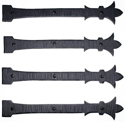 4 Pack 12" Black Faux Strap Hinges - Decorative Dummy Faux Hinge ...