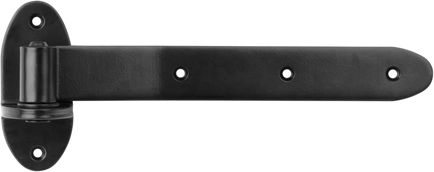 4 Pack 12" Black Strap Gate Hinges, Heavy Duty T Shape Cranked Band ...