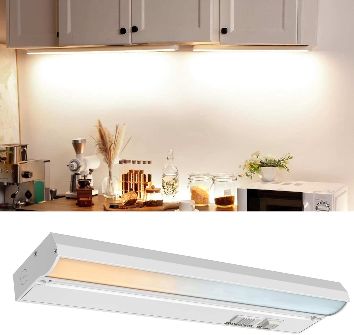 4 Pack 12" Hardwired Under Cabinet Lighting, Dimmable, 9W 600LM, 3CCT ...