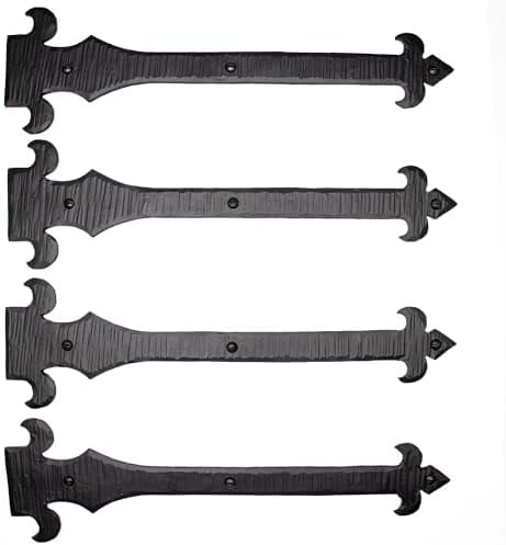 4 Pack 12 Inch Black Faux Strap Hinges - Decorative Dummy Faux Doors ...