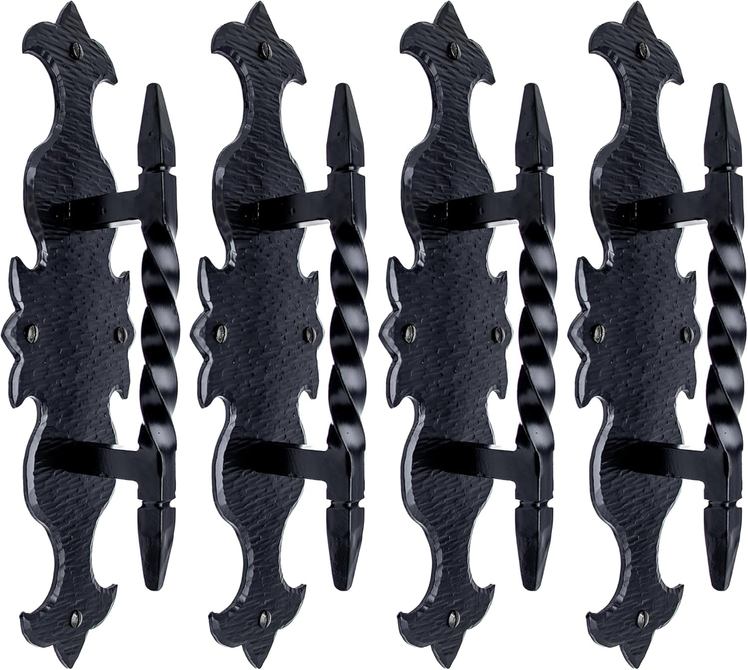 4 Pack 12 Inch Decorative Black Door Handle - Decorative Iron Door ...