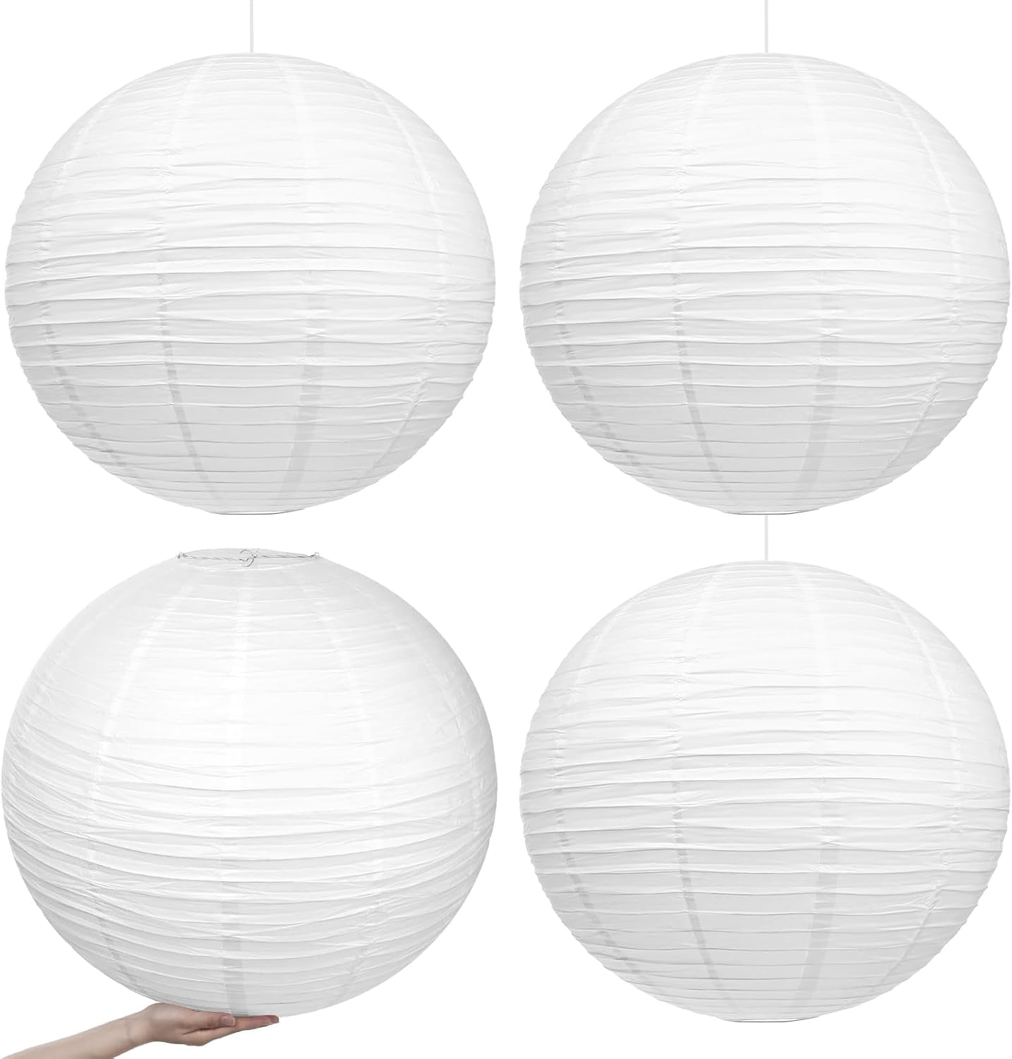 4 Pack 12 Inch Large Paper Lantern Shade Jumbo Chinese Round Hanging ...