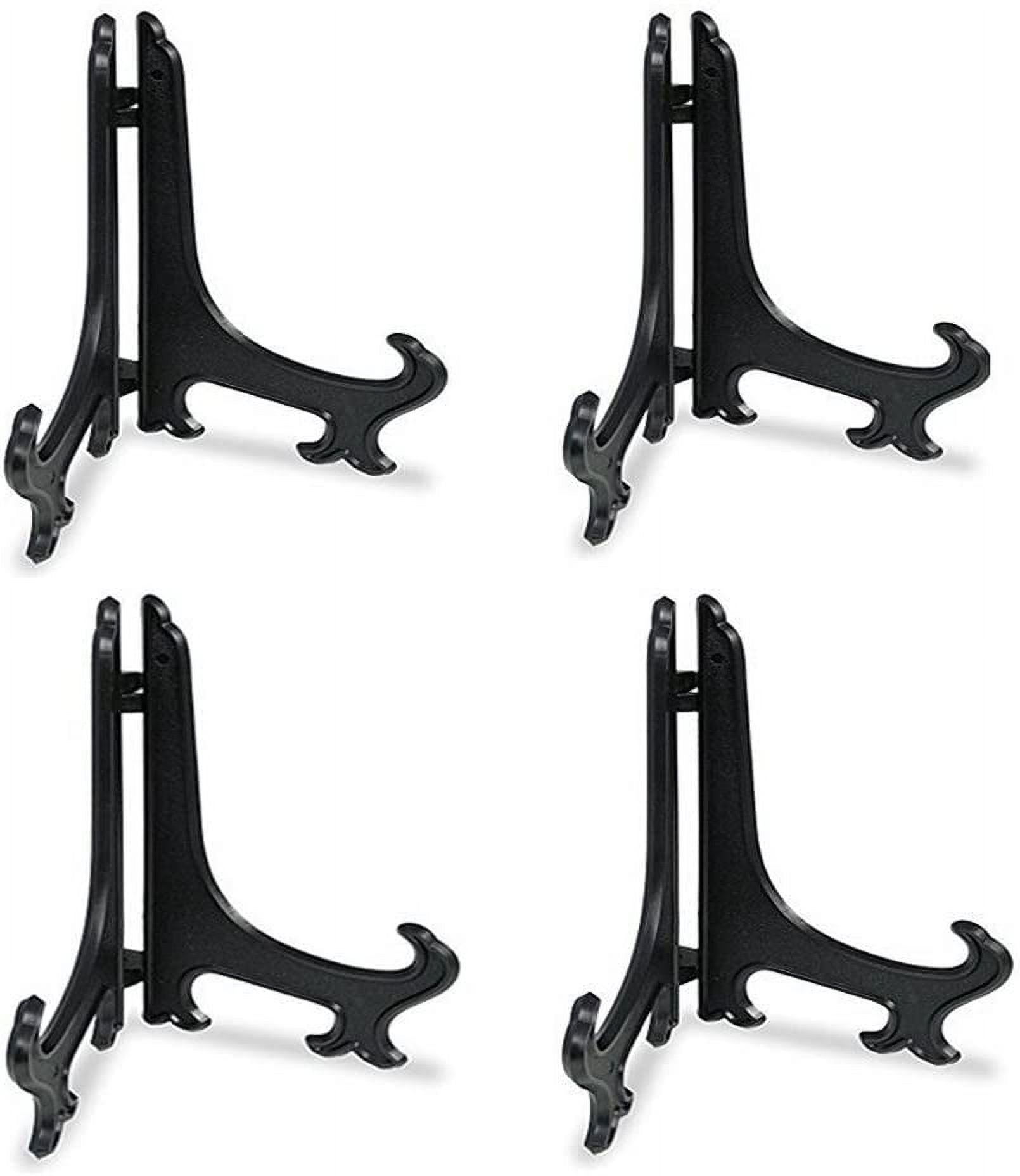 (4 Pack) 12 Inch Plastic Display Stand, Black Easel Display Photo ...