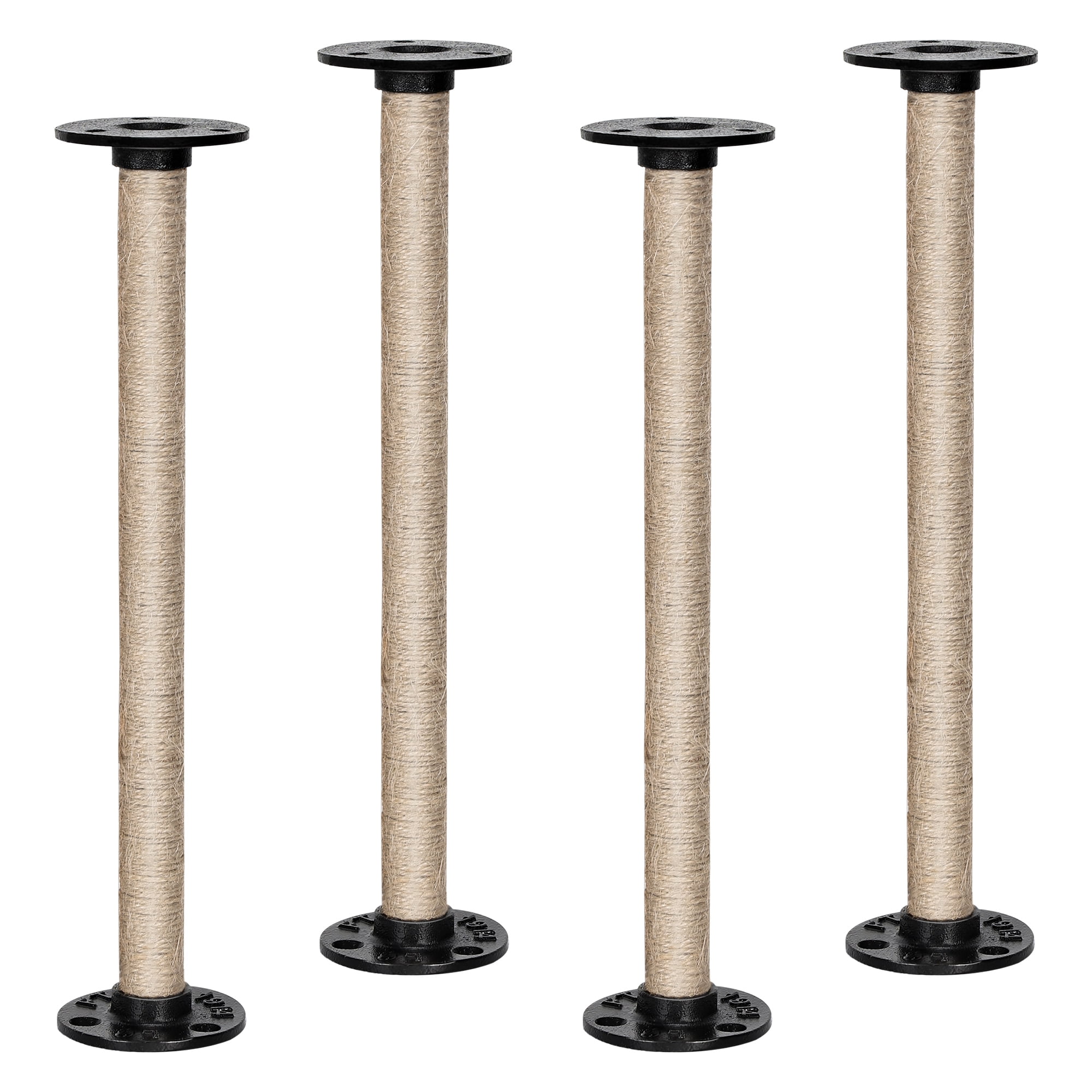 4-Pack 12-Inch Wheeled Tube Table Legs - Antique Metal Tube and Flange ...