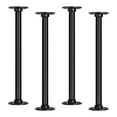 TUOREN 4-Pack 12 Inch Industrial Table Legs with Corner Casters, Rustic ...