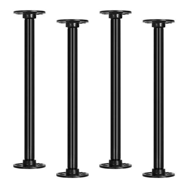 4-Pack 12 Inch Wheeled Tube Table Legs, Industrial Table Legs with ...
