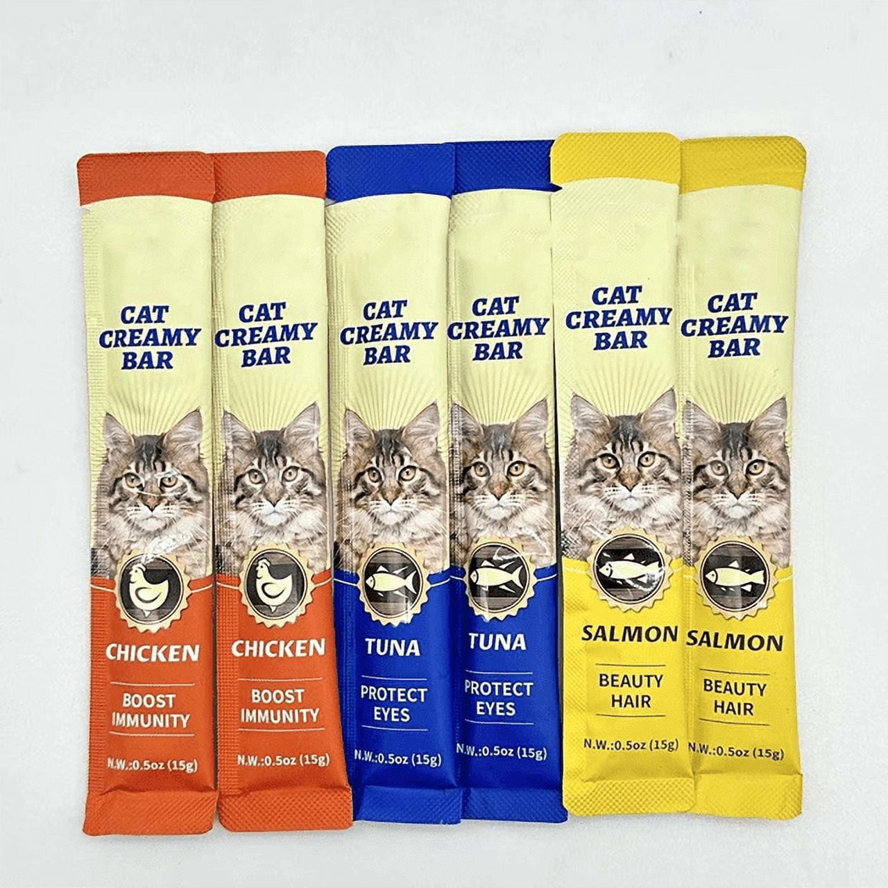 12 Pack Cat Treats Assortment, Tempting Chicken Egg Yolk/Salmon ...