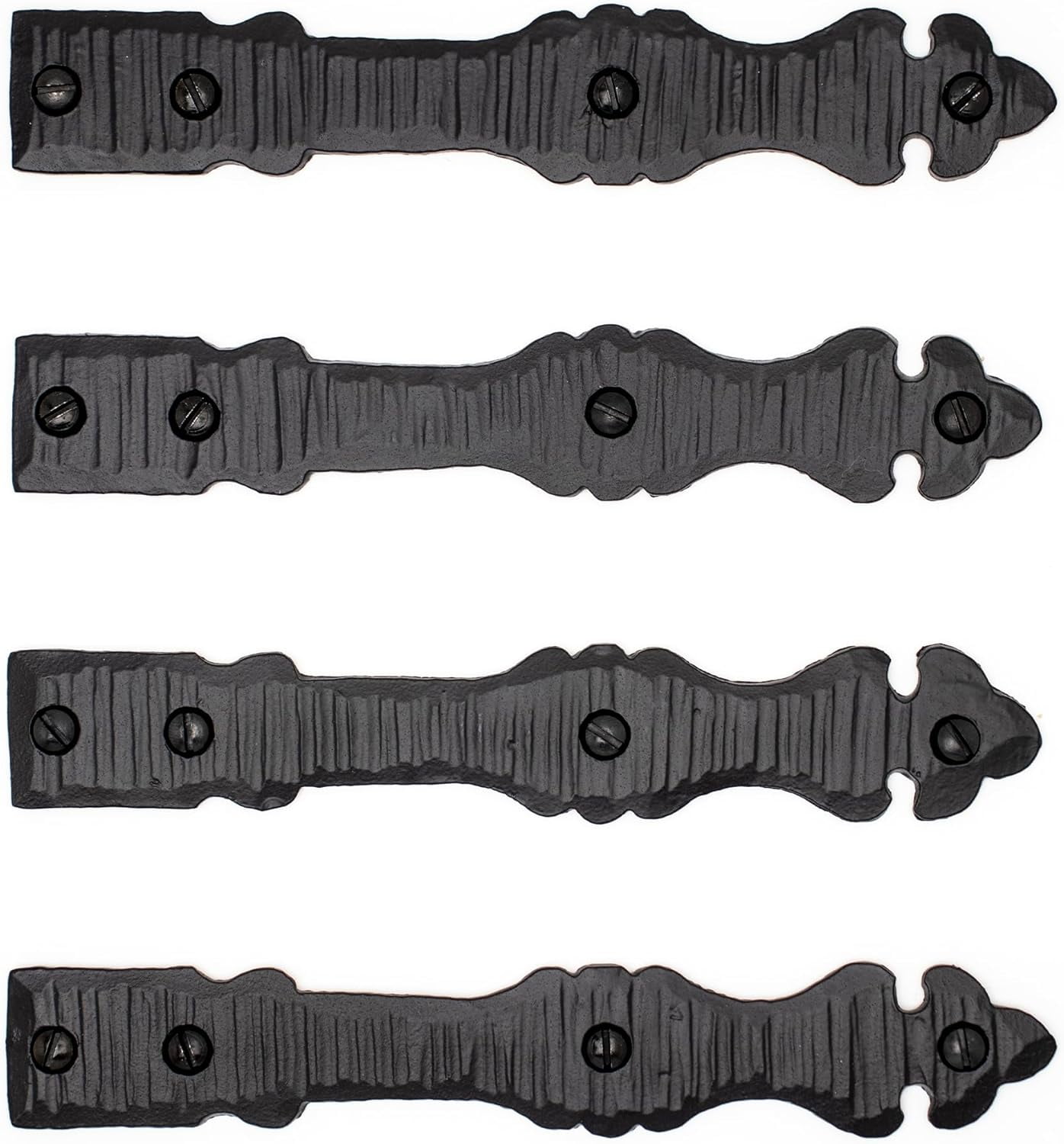4 Pack 12 inch Faux Door Hinges Black Decorative Strap Hinge Wrought ...