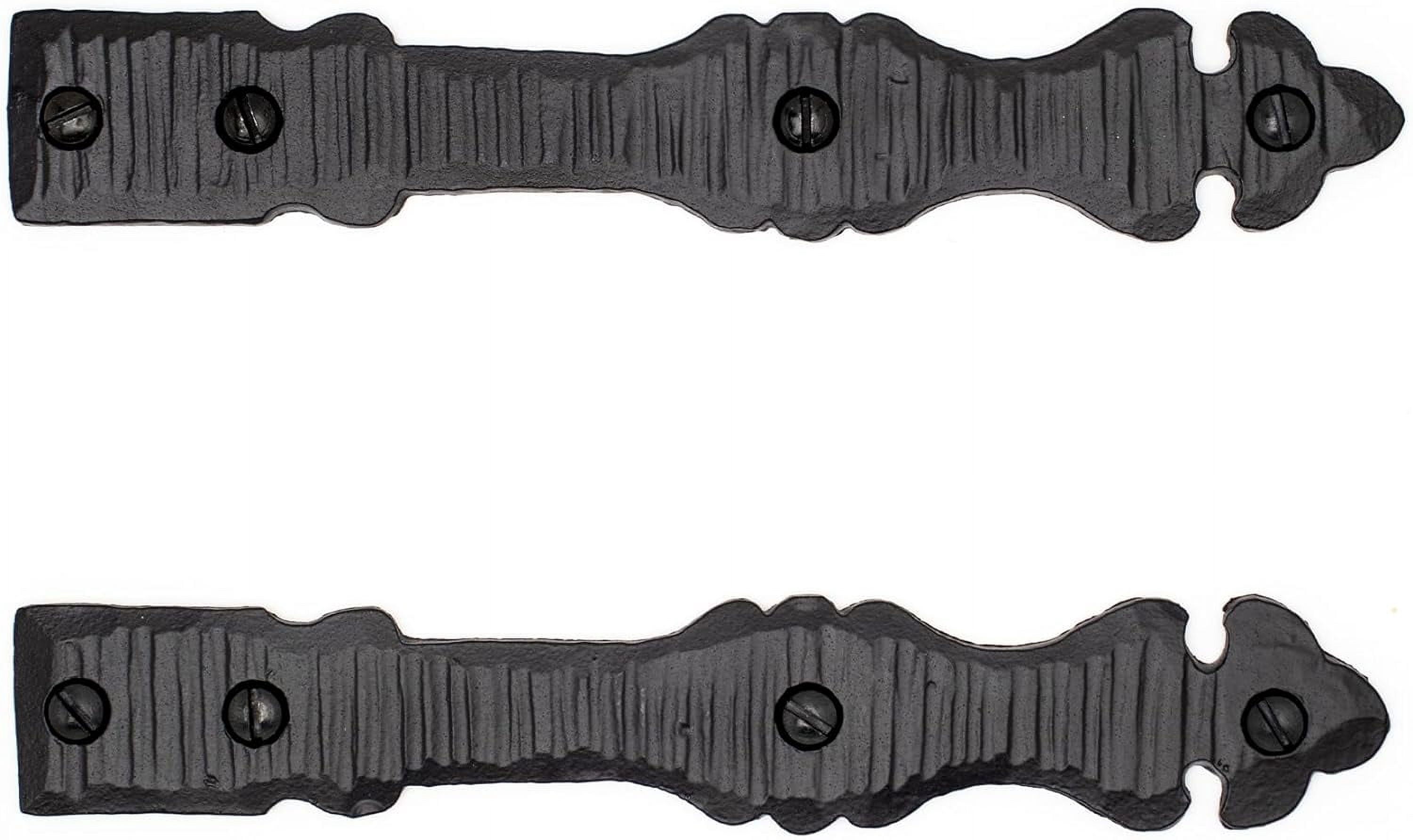 4 Pack 12 inch Faux Door Hinges Black Decorative Strap Hinge Wrought ...