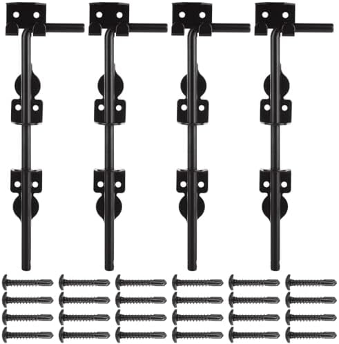 4 Pack 12 inch Heavy Duty Gate Cane Bolt, Metal Gate Drop Rod, Hardware ...