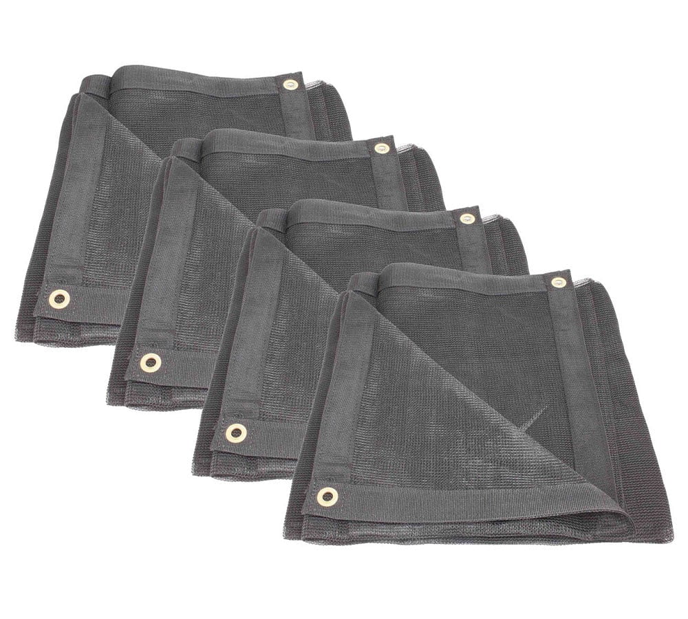 (4 Pack) 12'x20' Black 70% Shade Mesh Tarp for Outdoor w/ Grommets - 6 ...