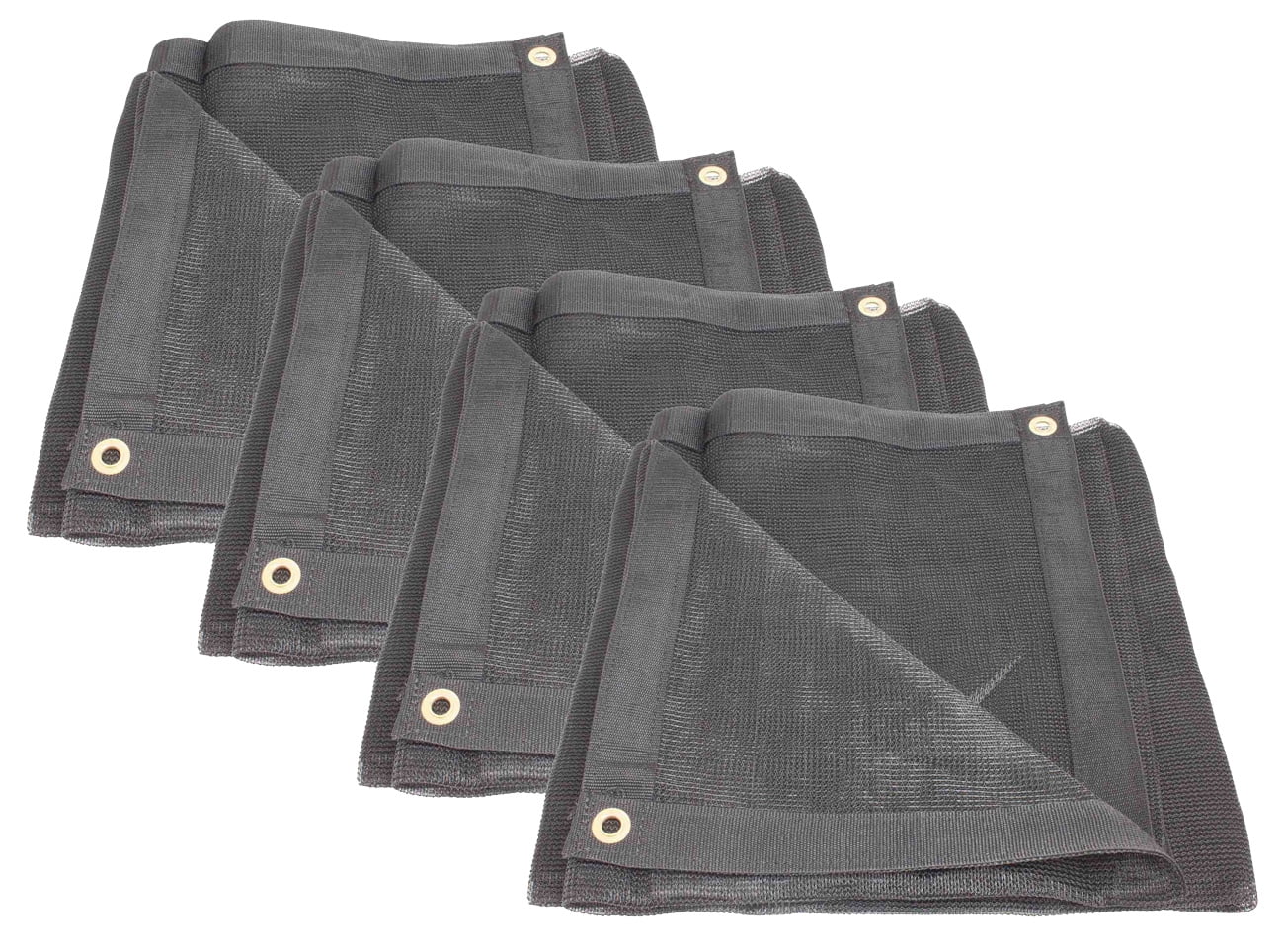 (4 Pack) 12'x20' Black 70% Shade Mesh Tarp for Outdoor w/ Grommets - 6 ...