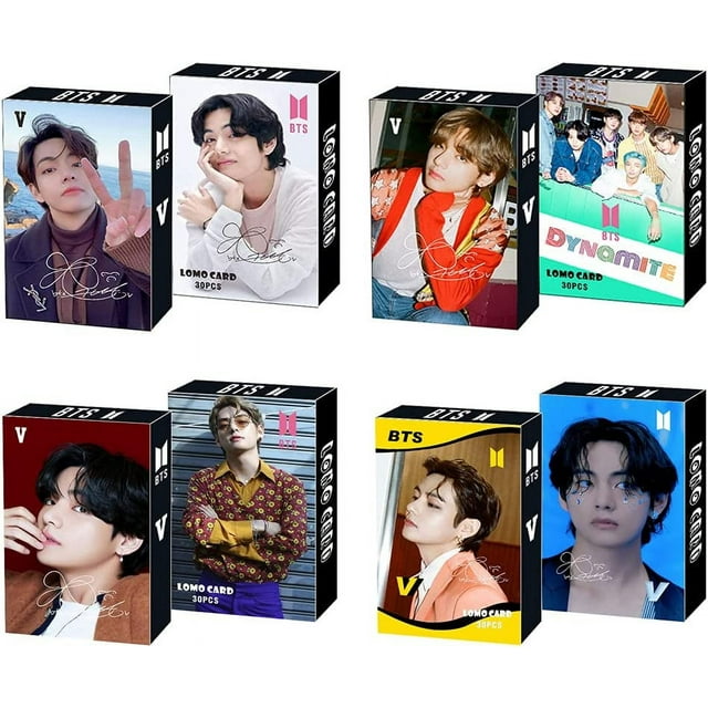 4 Pack/120 Pcs BTS V Lomo Card KPOP Bangtan Boys Photocards Greeting ...