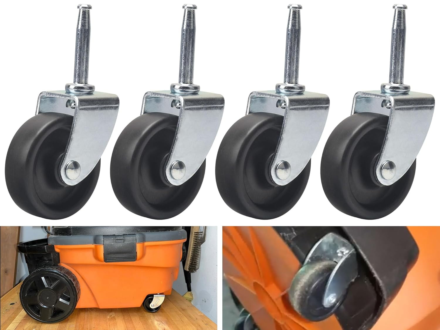 4 Pack 12293 Replacement Wet Dry Vacuum Caster Wheel Compatible with ...