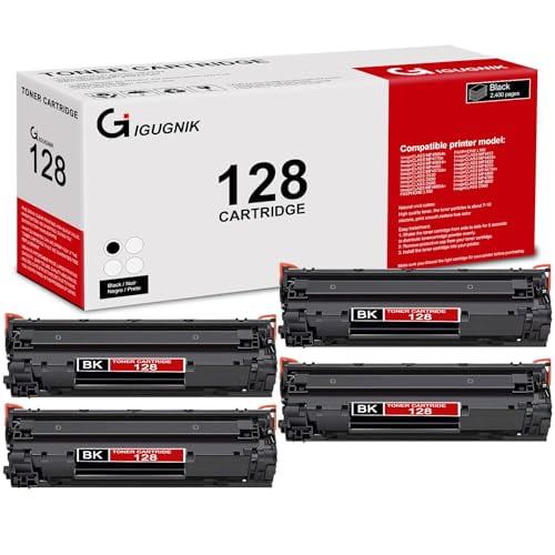 4 Pack 128 3500B001 Black Toner Cartridge Compatible 128 Replacement ...