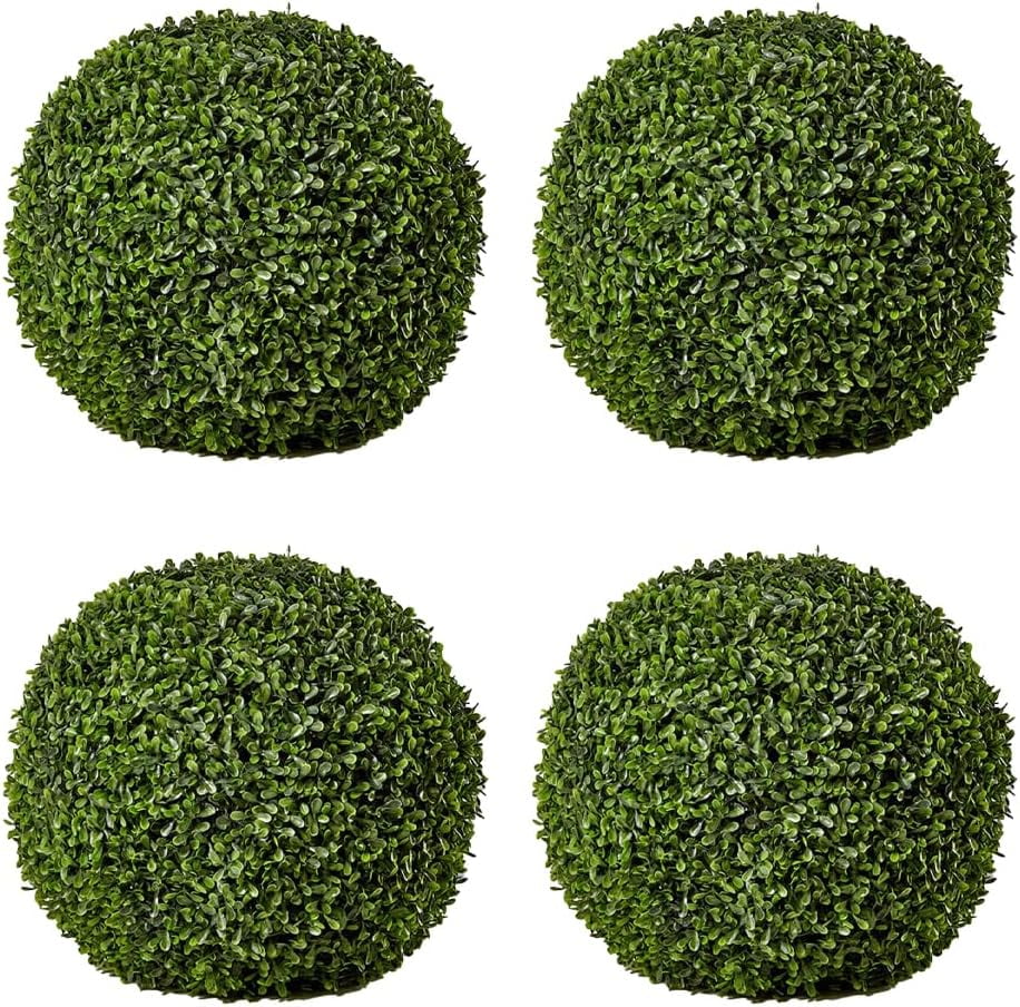 4-Pack 12in Artificial Boxwood Topiary Balls, Realistic Decorative ...