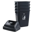 4-Pack 13 Gallon Trash Can with Swing Lid, Durable Plastic Garbage Bin ...