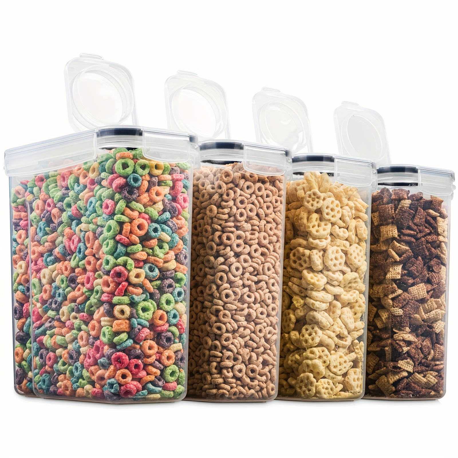 4 Pack (135OZ) Large Airtight Food Storage Cereal Containers For Bulk ...