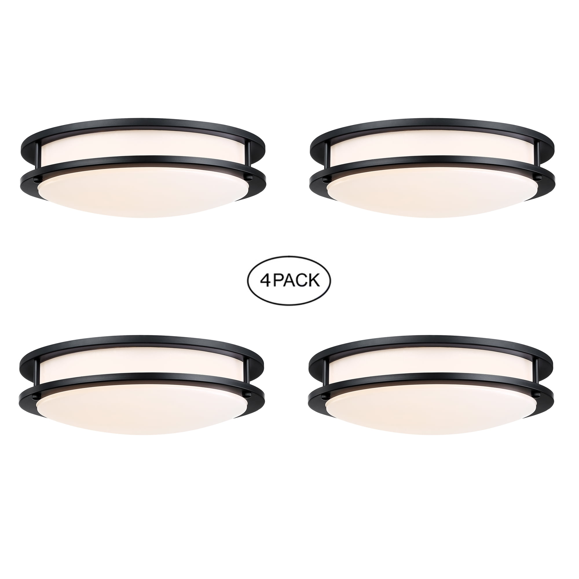 4 Pack 13in Selectable LED 2700K, 3000K,3500K, 4000K, 5000K Flush Mount ...