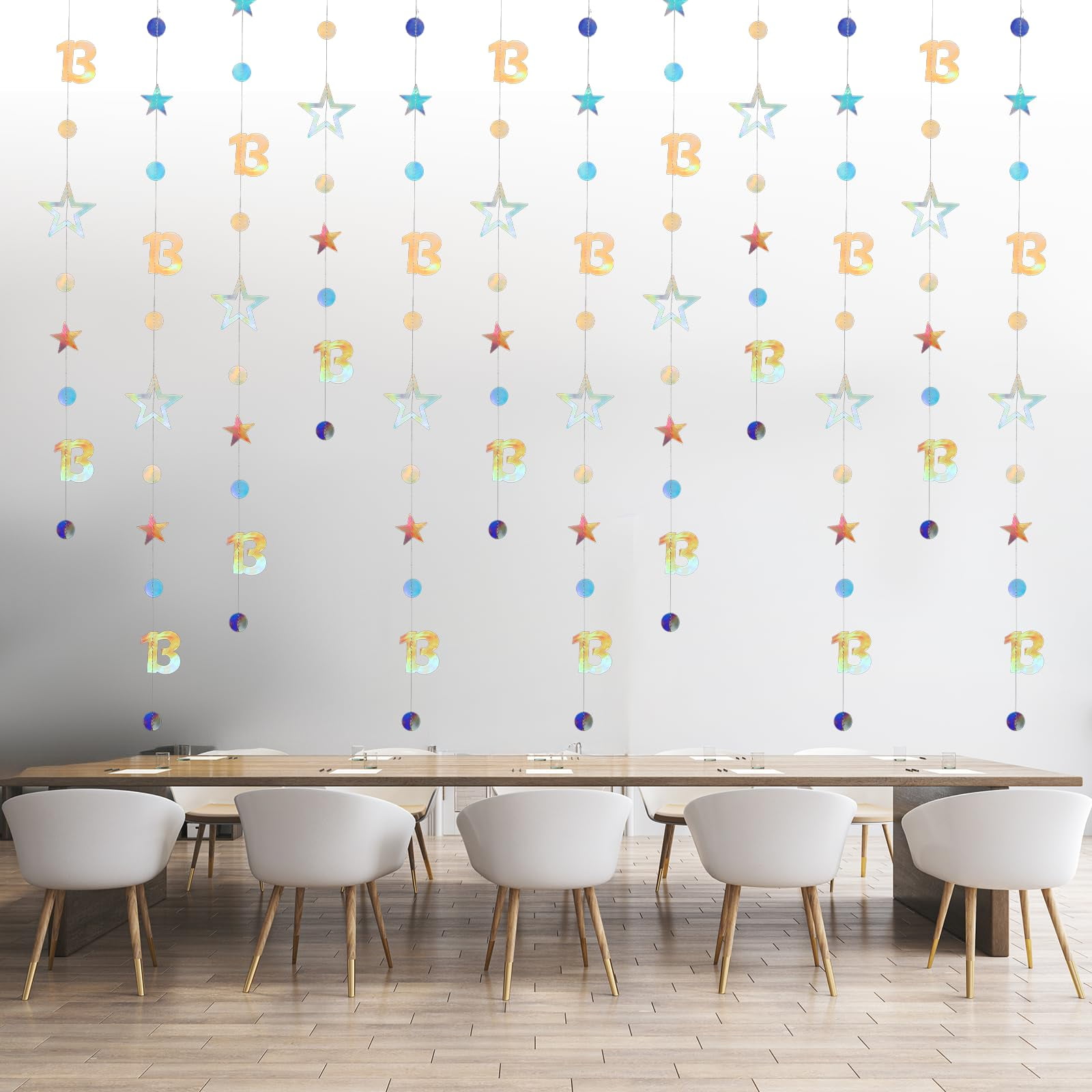 4 Pack 13th Birthday Hanging Streamer Iridescent 13th Birthday ...