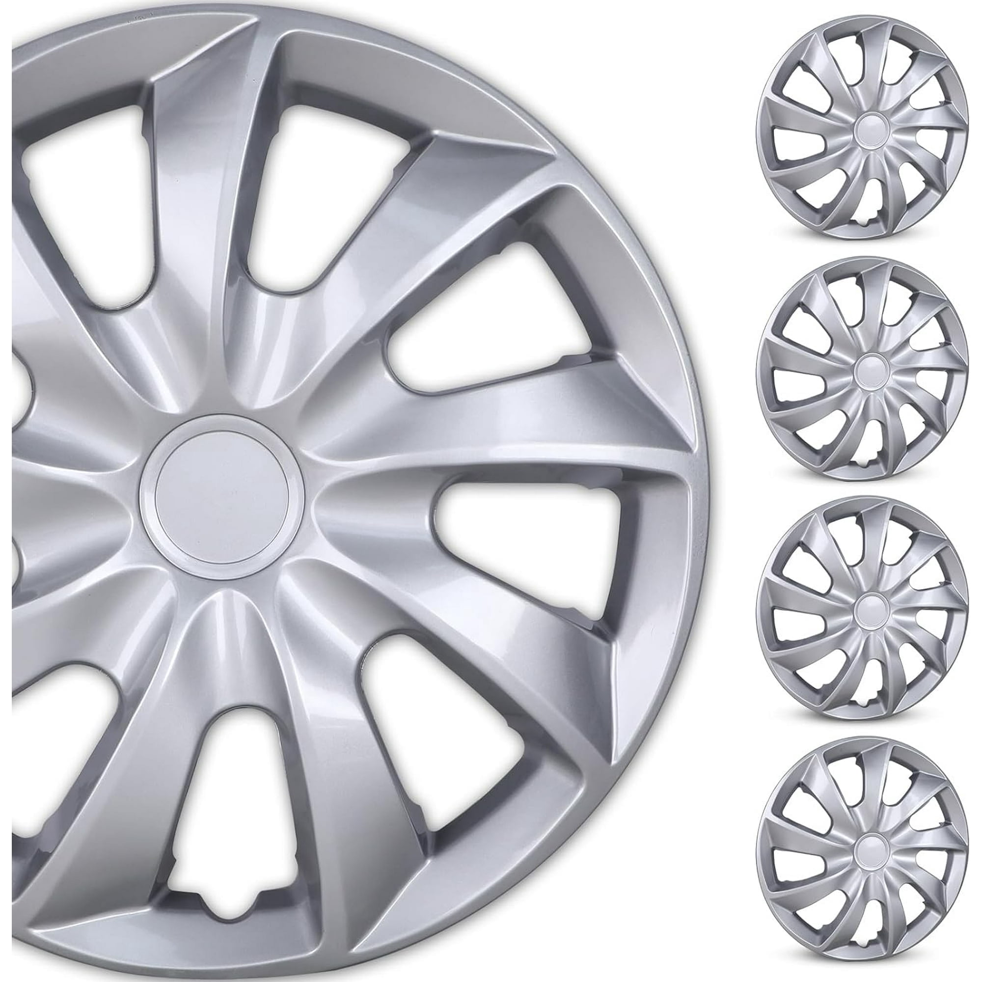 (4-Pack) 14" Universal Wheel Covers & Hub Caps, PP Material, Snap On ...