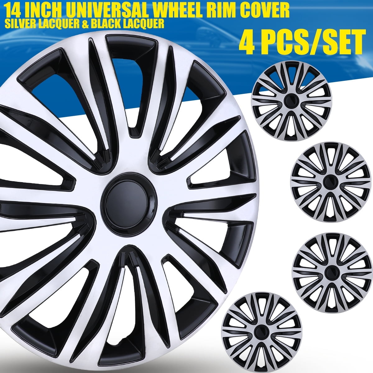 (4 Pack)14" Universal Wheel Rim Cover Hubcaps Snap On Car Truck SUV Fit ...