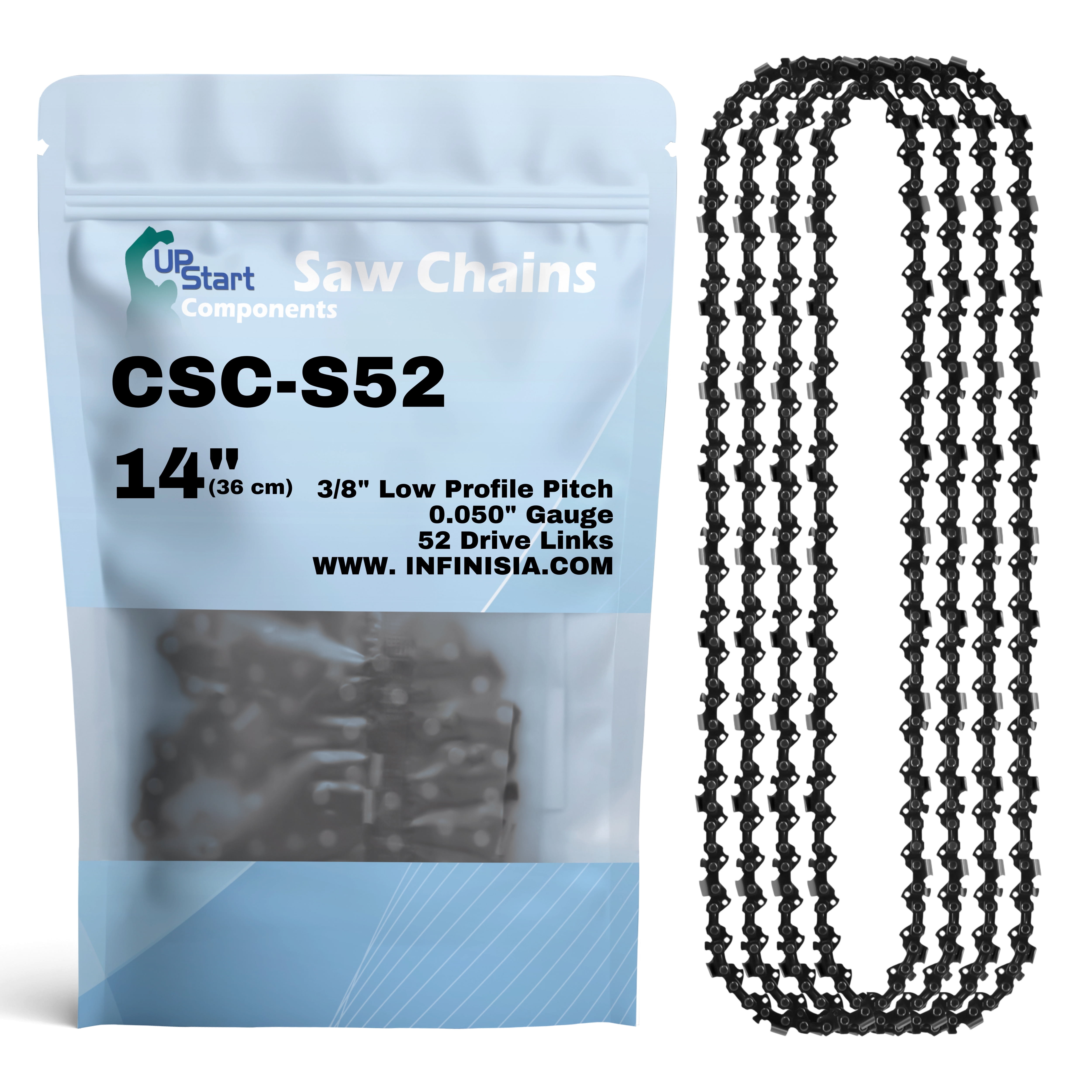 4-Pack 14-inch Chainsaw Chain Replacement for Poulan 2055LE Chainsaws ...