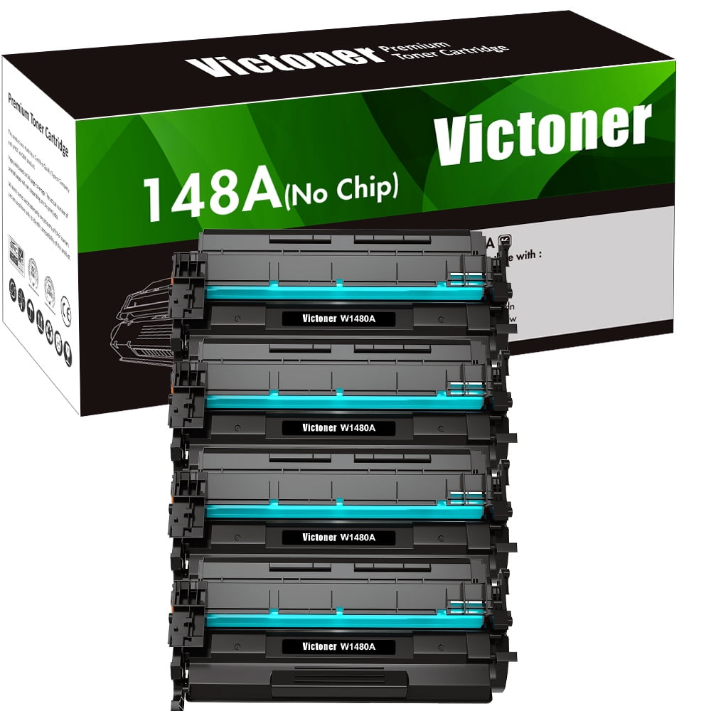 4-Pack 148A 148X Toner Cartidge without Chip Compatible for HP W1480A ...