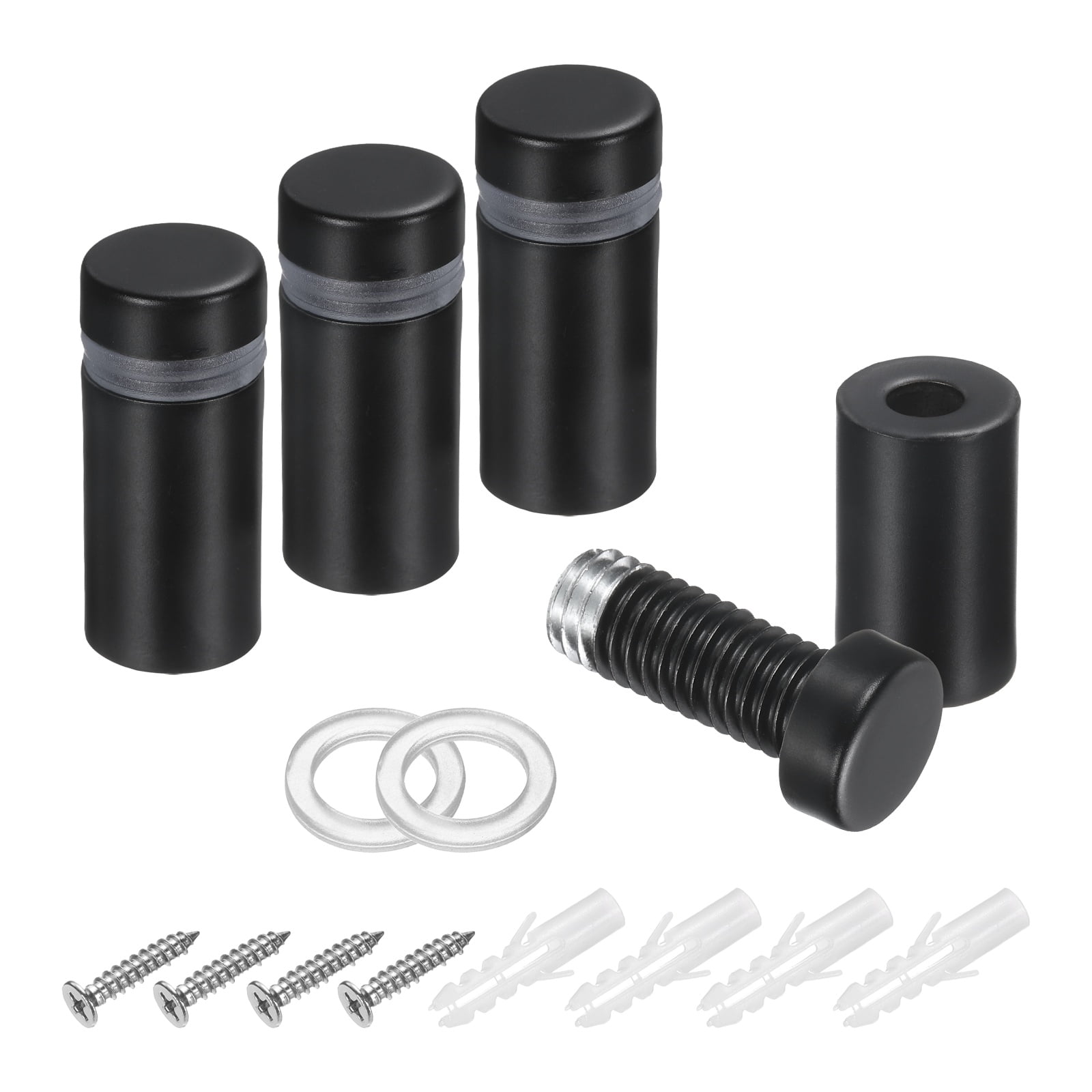 4 Pack 15/32" x 1" Stainless Steel Standoff Sign Standoff Screws, Black ...