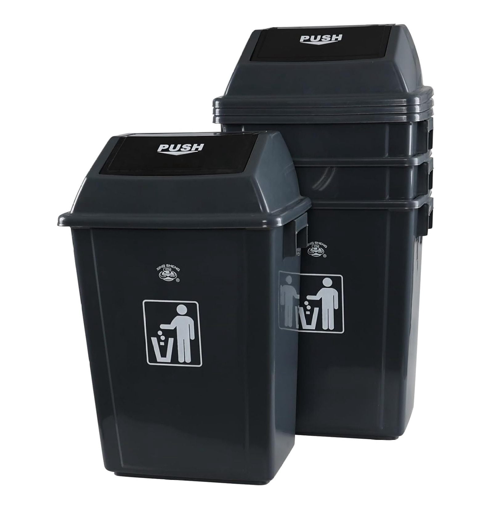 4 Pack 15 Gallon Kitchen Trash Can, Tall Plastic Kitchen Garbage Can ...
