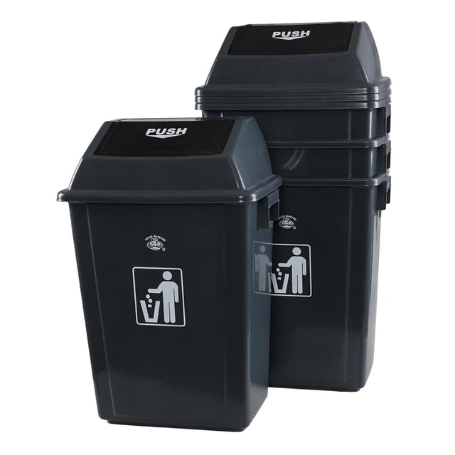 4 Pack 15 Gallon Kitchen Trash Can, Tall Plastic Kitchen Garbage Can ...