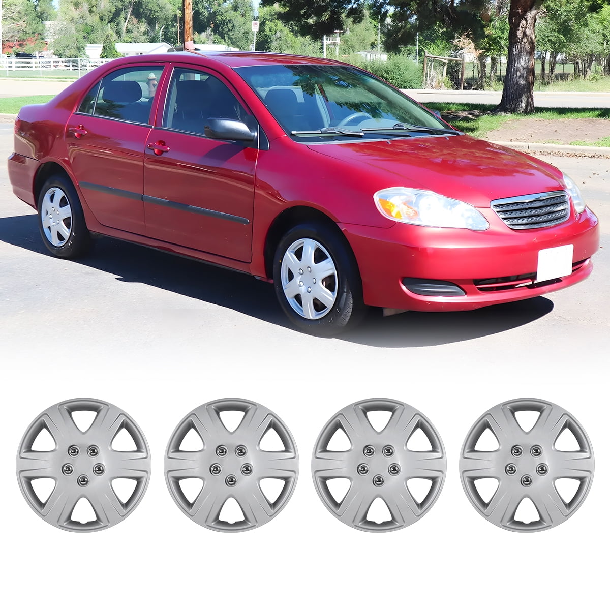 4 Pack 15" Hubcap Wheel Cover For 2005-2008 Toyota Corolla,Wheel Rim ...