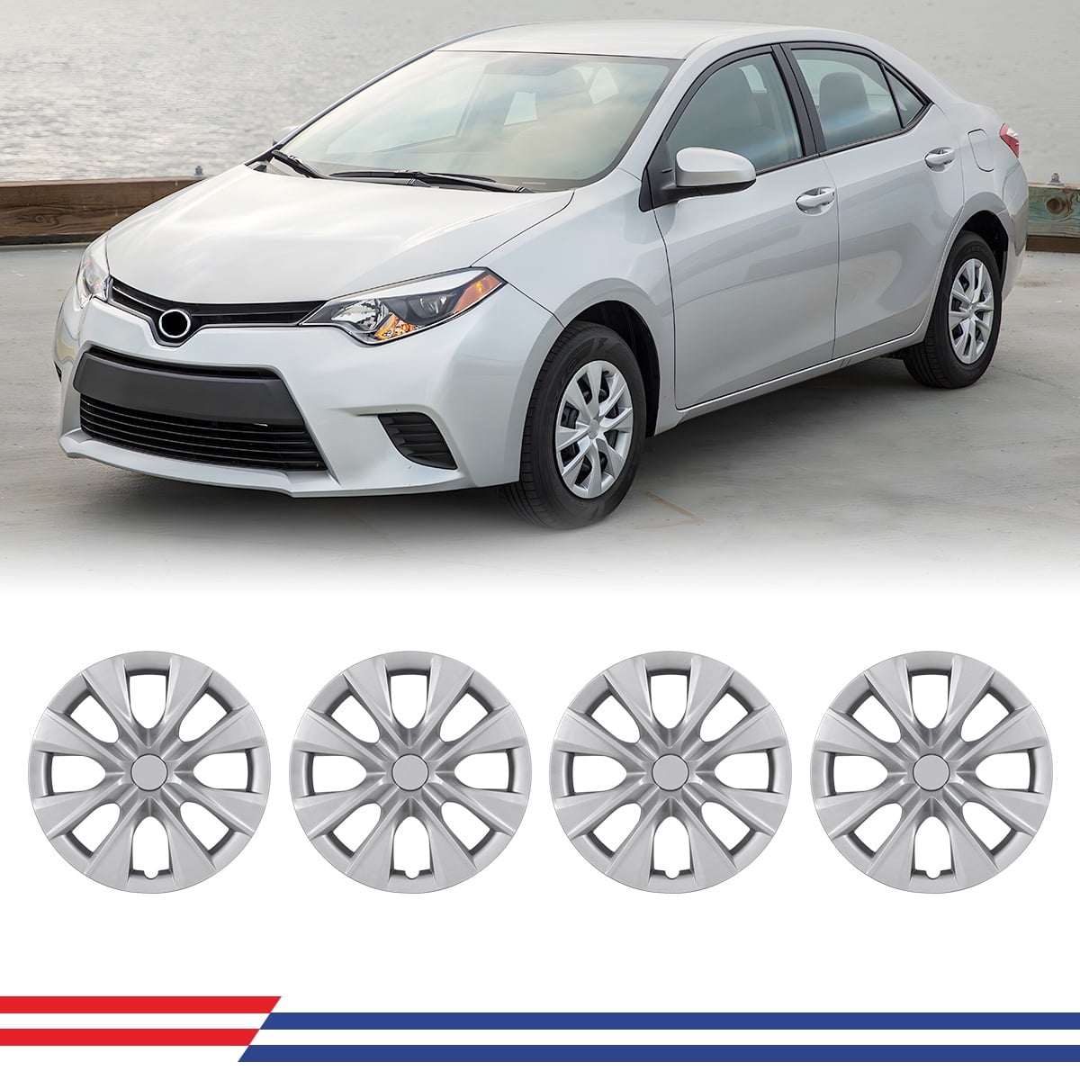 (4 Pack)15" Hubcaps Wheel Rims Cover for 2009-2019 TOYOTA COROLLA ...