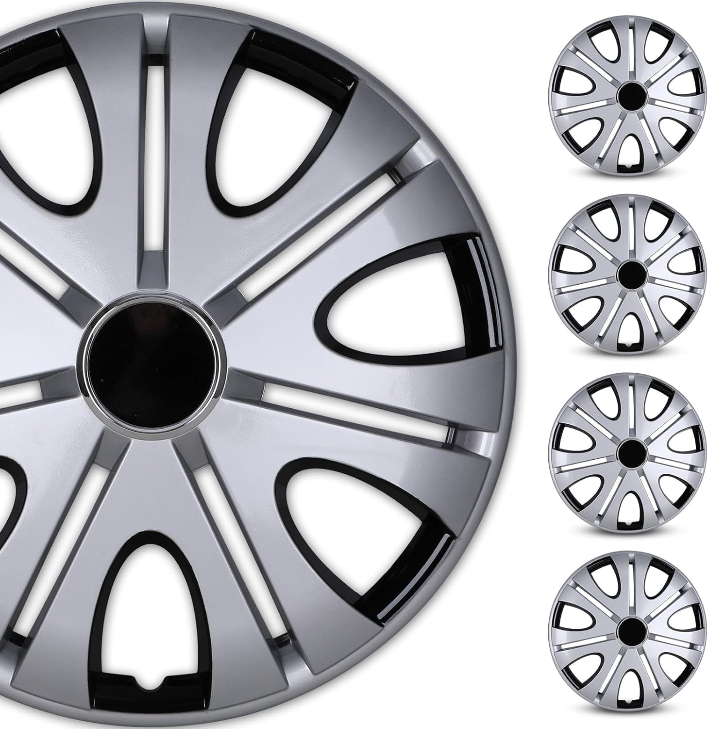 (4 Pack)15 Inch Universal Wheel Rim Cover Hubcaps Snap On Car Truck Fit ...