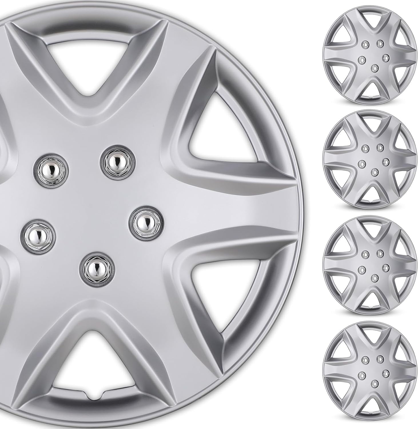 (4 Pack)15 Inch Universal Wheel Rim Cover Hubcaps Snap On Car Truck Fit ...