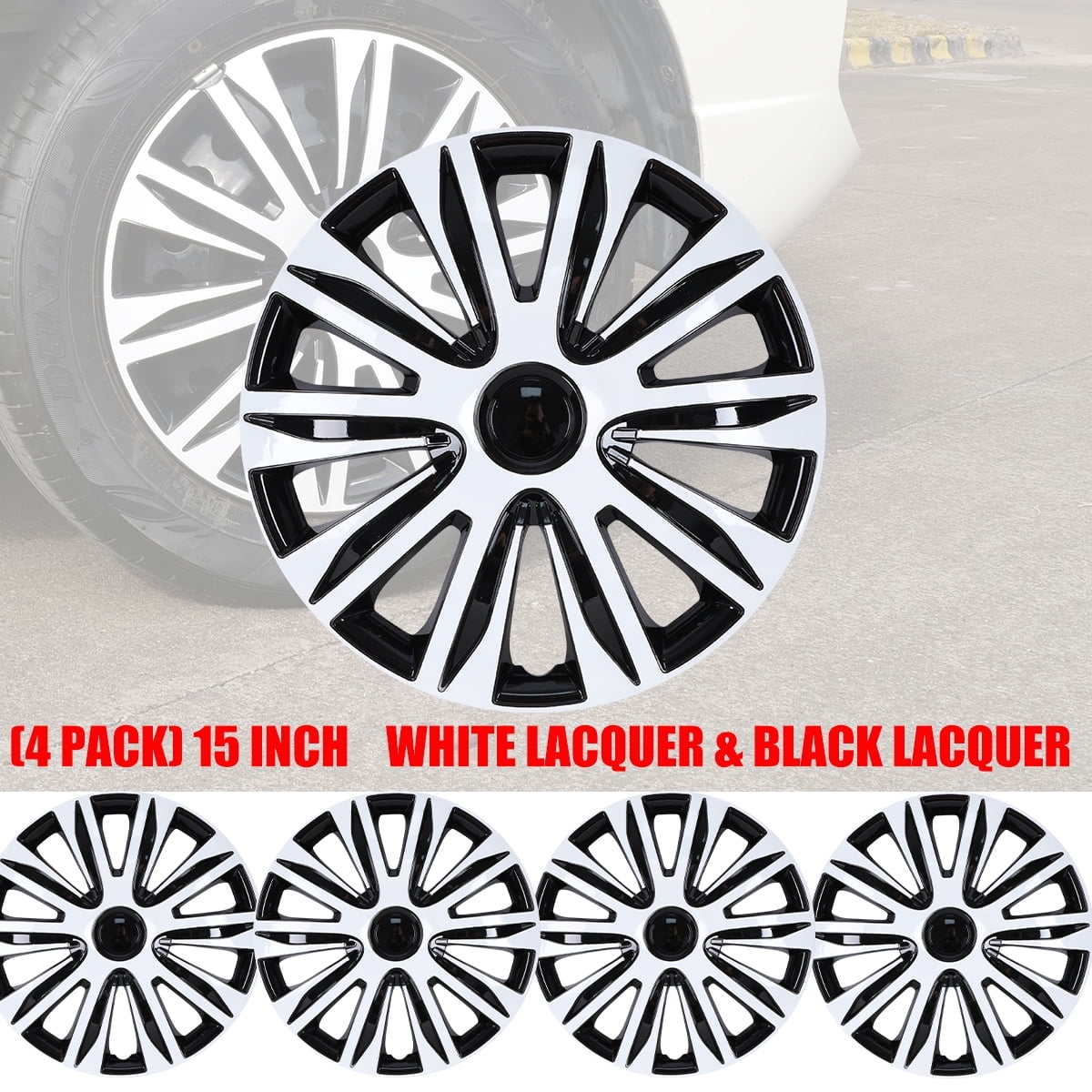 (4 Pack)15 Inch Universal Wheel Rim Cover Hubcaps Snap On Car Truck SUV ...